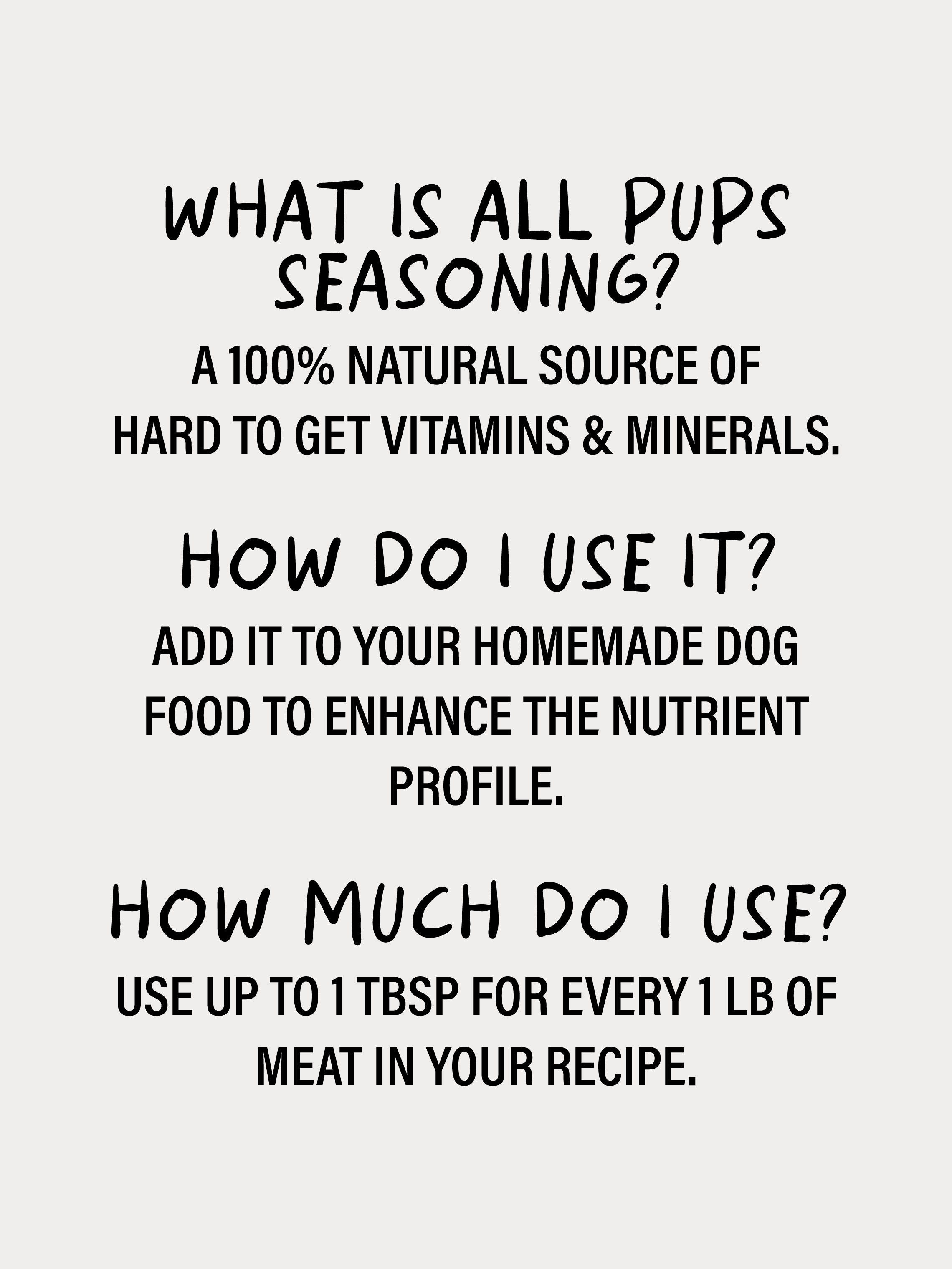 All Pups Seasoning - Essential Nutrients – Precious Creatures Co